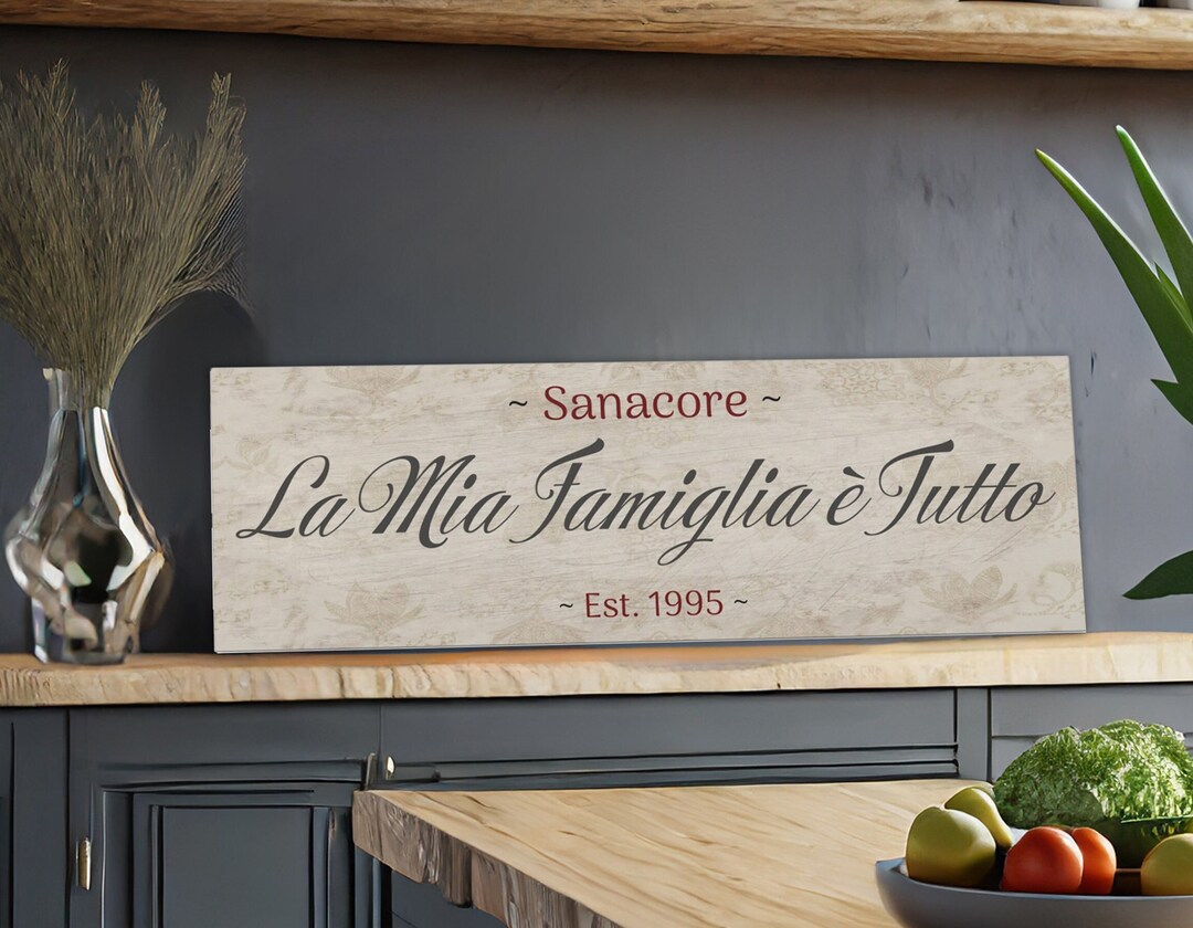 Personalized Family Name Canvas Art: Italian "la Mia Famiglia è Tutto ...