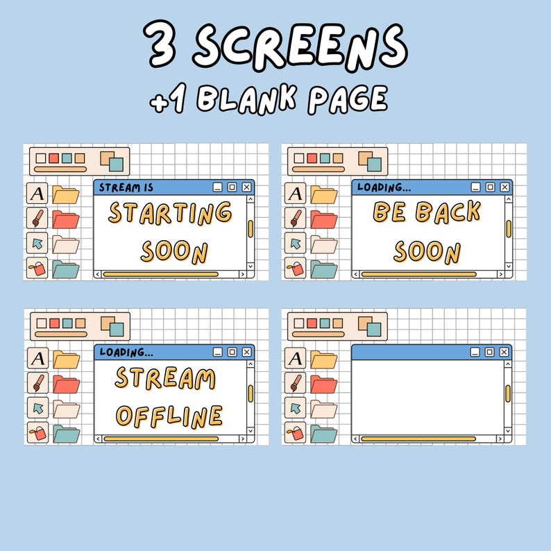 Pastel Windows UI Twitch Stream Package | Retro Computer | Twitch ...