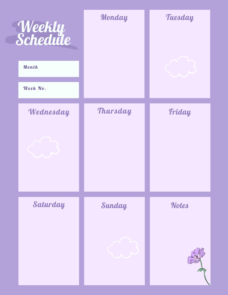 Productivity Planner / Purple Aesthetic Download Now - Etsy
