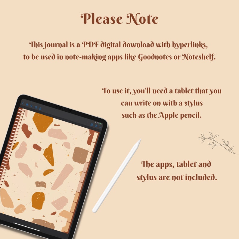 Digital Notebook for Goodnotes and Notability With Boho Chic Aesthetic ...