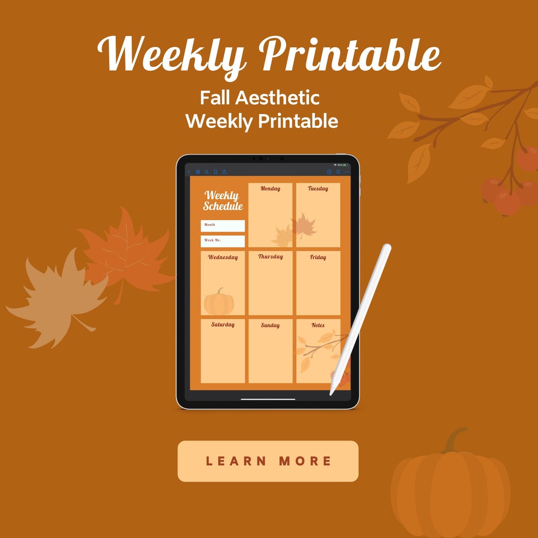 Productivity Planner / Fall Aesthetic Download Now - Etsy