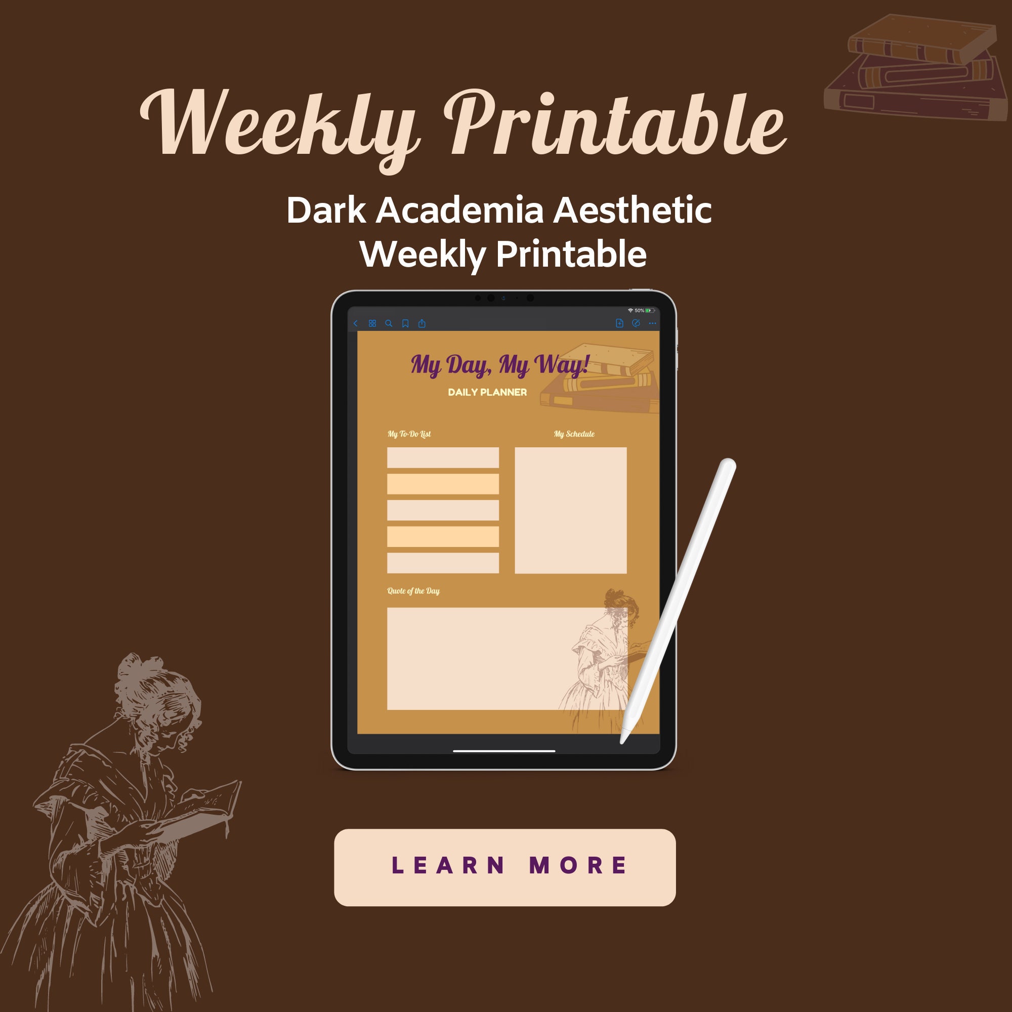 Productivity Planner / Dark Academia Download Now - Etsy