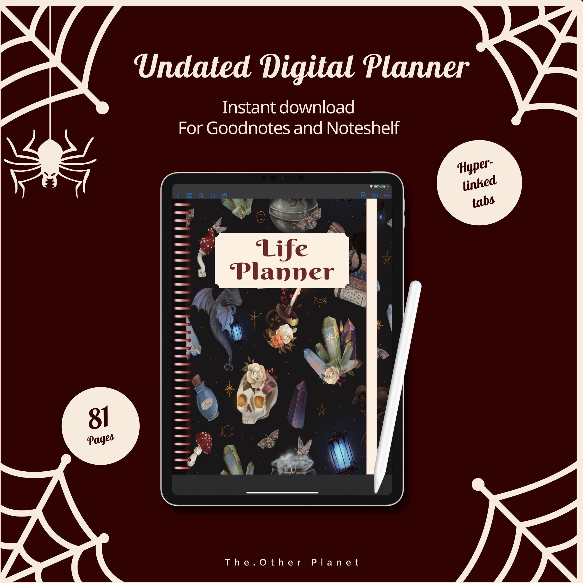 Halloween Themed Undated Digital Planner for Goodnotes and Notability ...