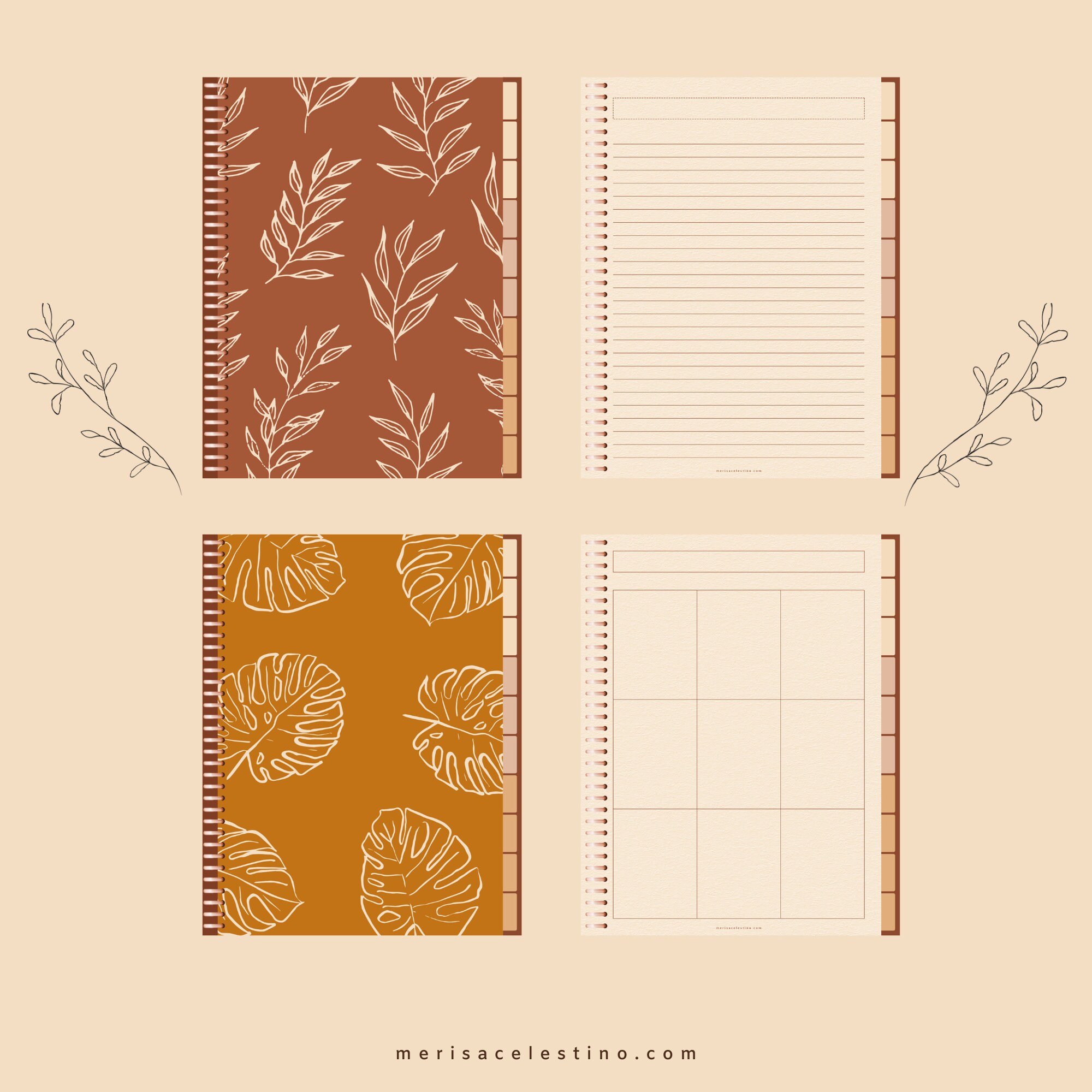 Digital Notebook for Goodnotes and Notability With Boho Chic Aesthetic ...
