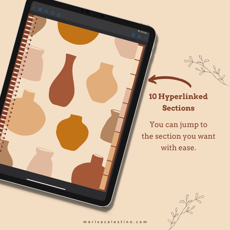 Digital Notebook for Goodnotes and Notability With Boho Chic Aesthetic ...