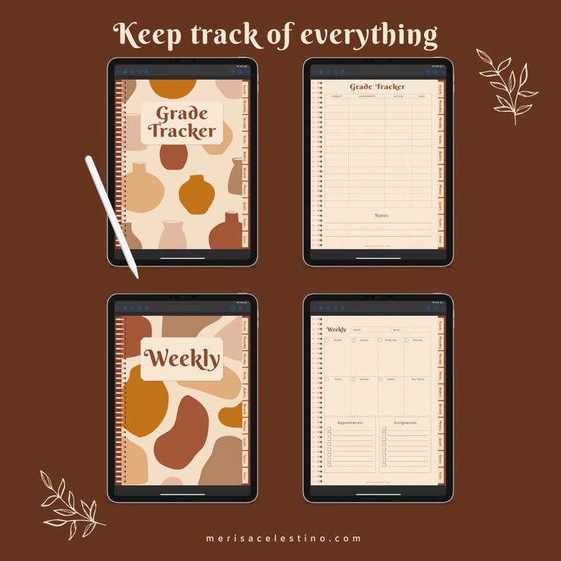 Student Planner for Goodnote and Notability With Boho Chic Aesthetic ...