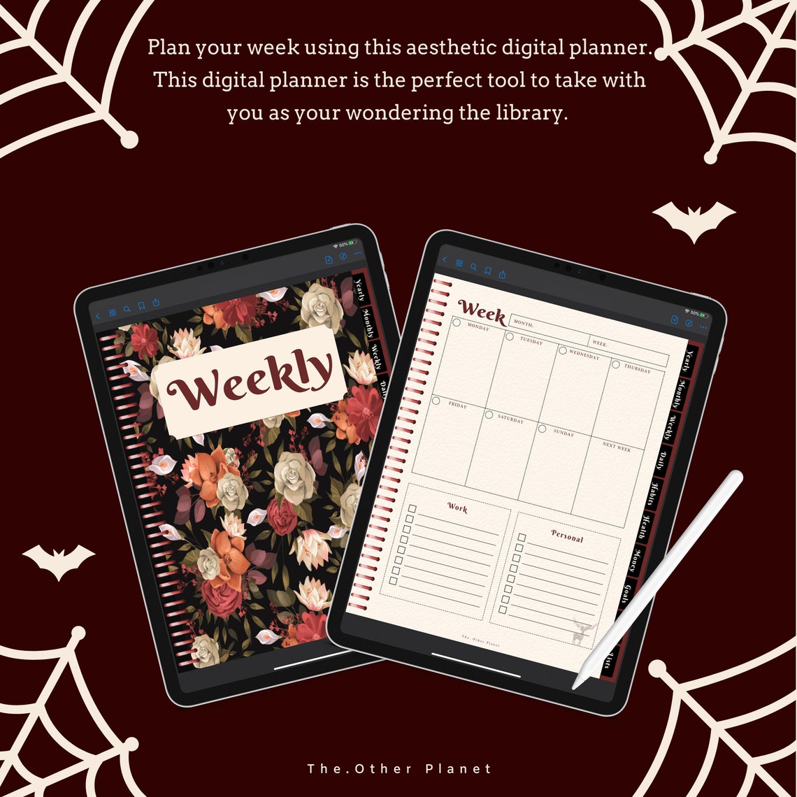 Halloween Themed Undated Digital Planner for Goodnotes and Notability ...