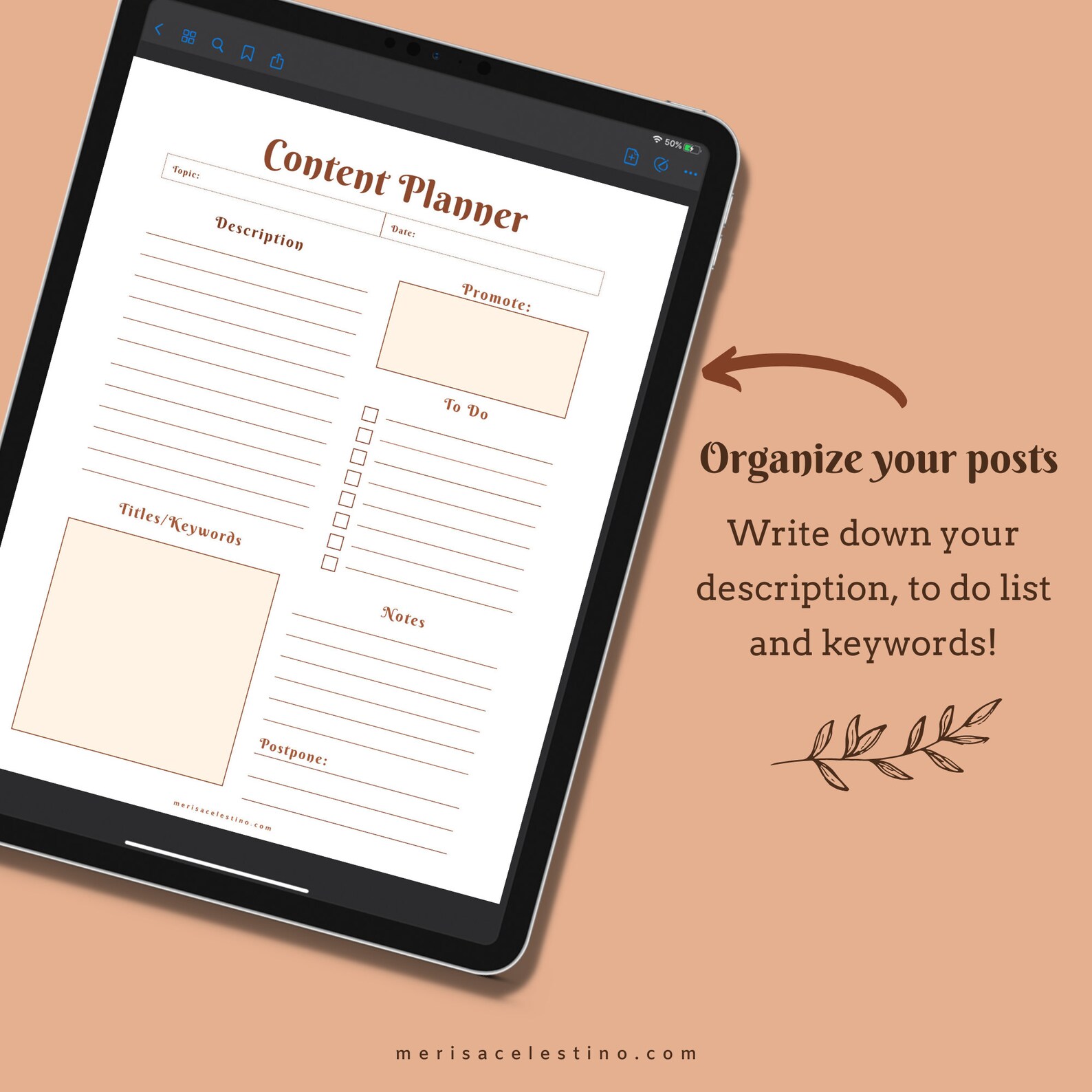 Content Planner With Boho Chic Aesthetic That You Can Download Now - Etsy