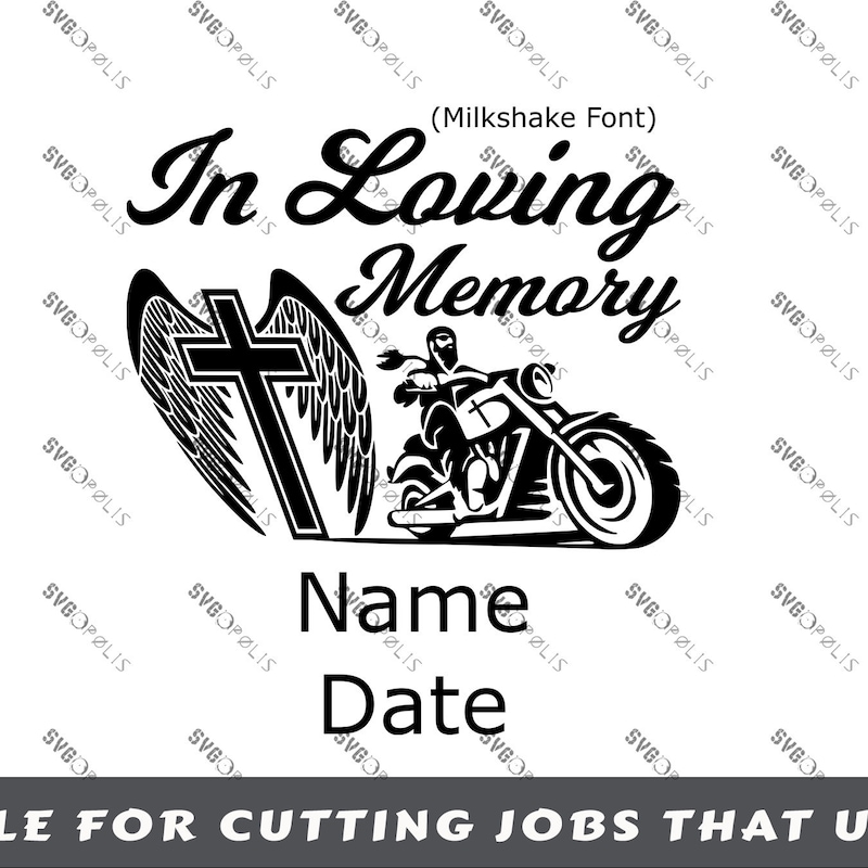 Motorcycle in Loving Memory Svg - Etsy