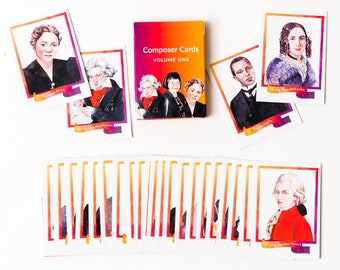 Printable Flashcards Composer Printable Cards Teacher - Etsy