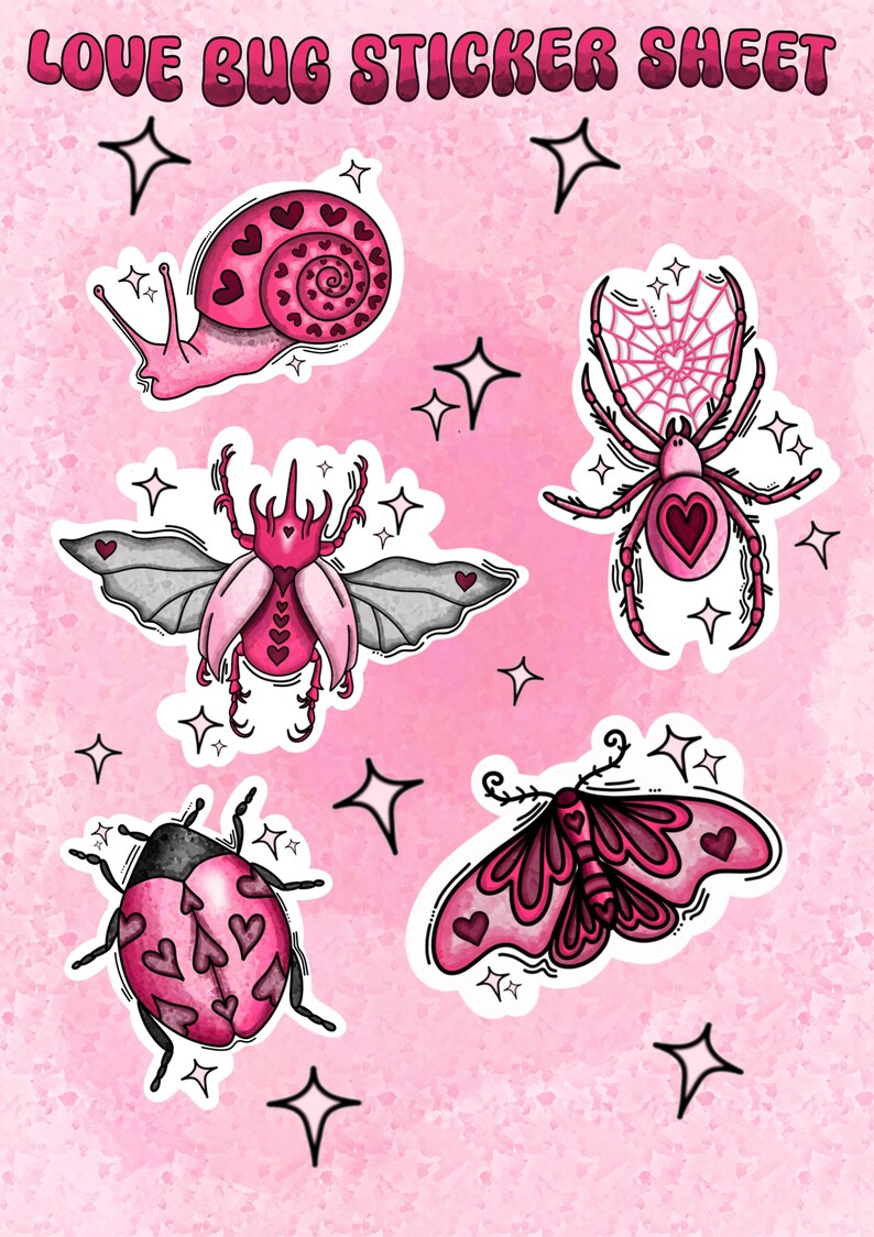 Love Bug Sticker Sheet - Etsy