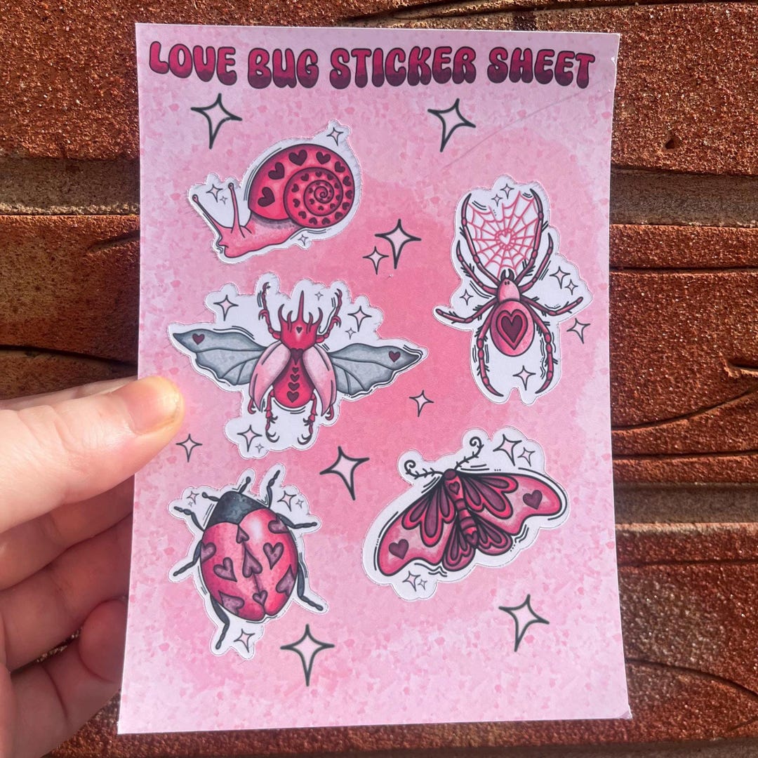 Love Bug Sticker Sheet - Etsy