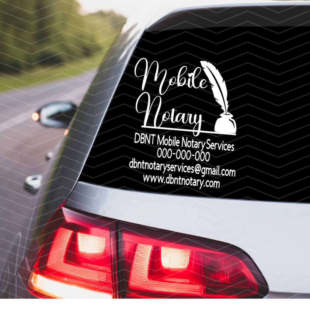 Mobile Notary Public Car Decal | Personalized Notary Business Gift - Etsy