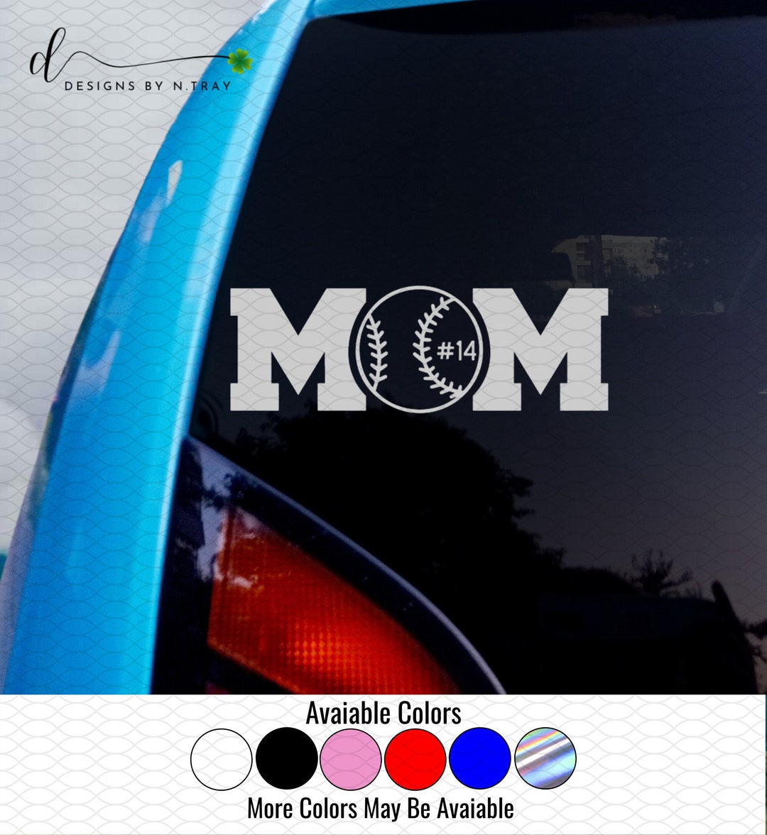 Personalized Baseball Number Mom Decal- Mom Decal-decals for Women ...
