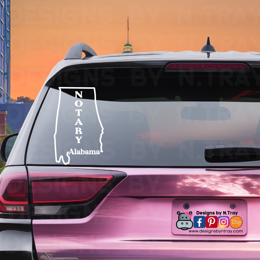 Alabama Notary Public Decal| Decals for Notaries| Professional Car ...