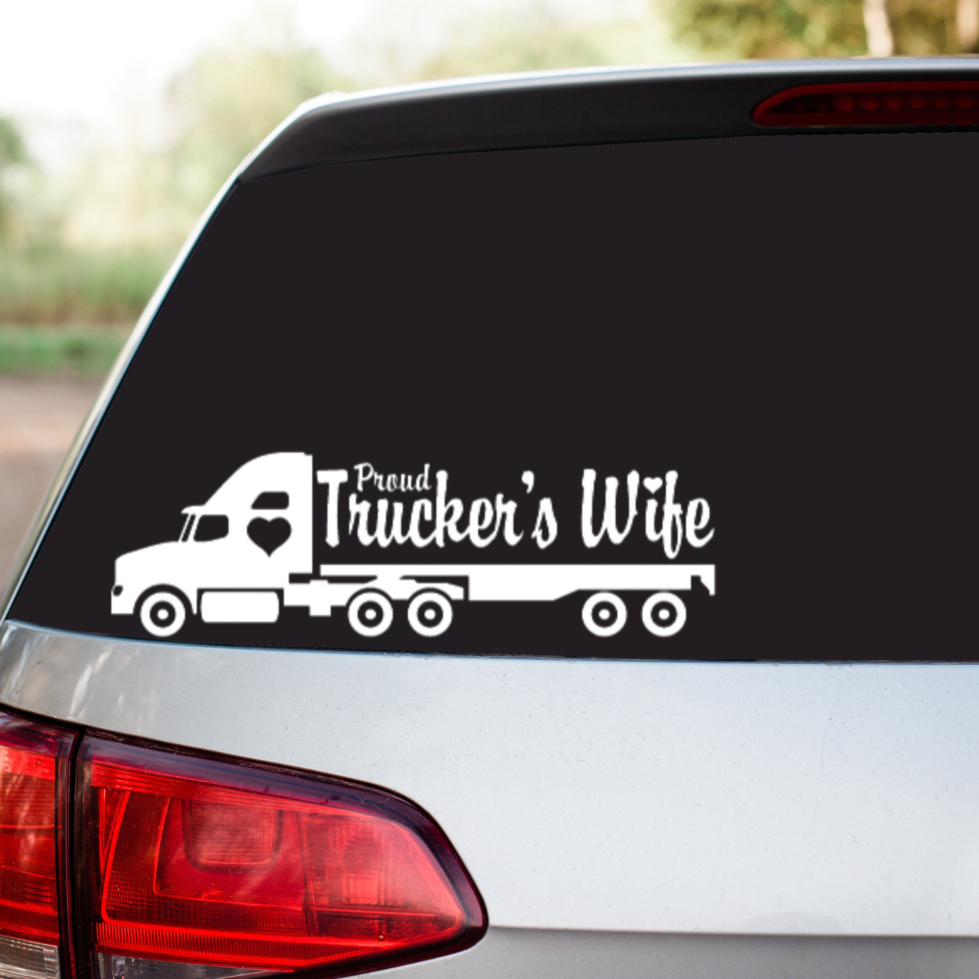 Trucker Wife Decal - Flatbed Car Window Sticker - Etsy