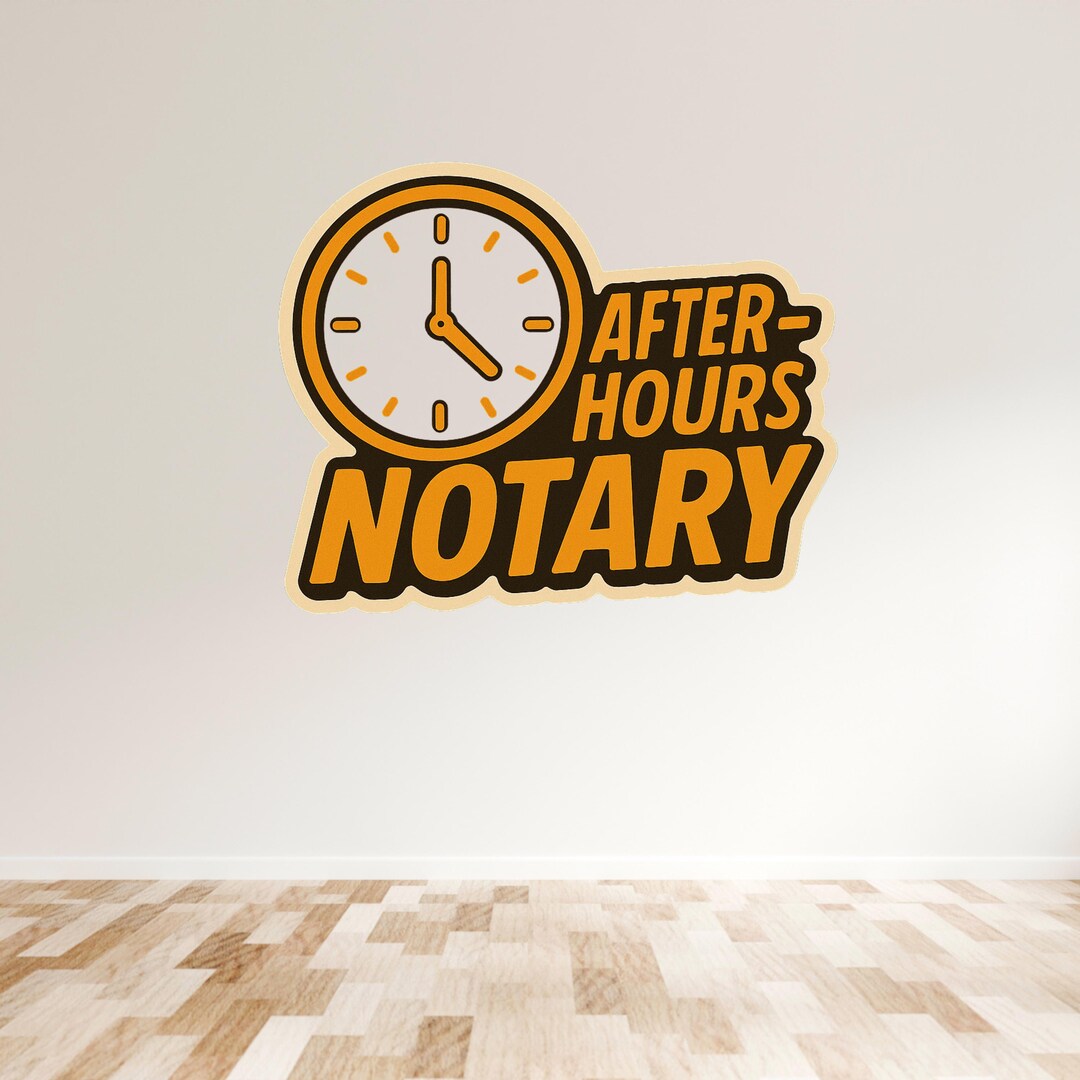 After-hours Notary Sticker Set of 2– 3" Vinyl Sticker for Late-night ...