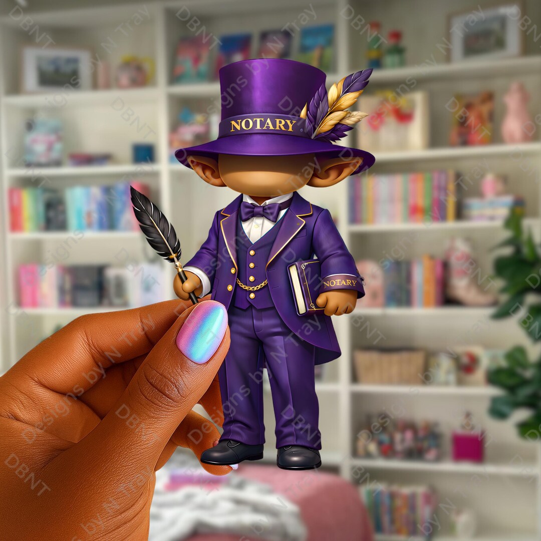 Historical Notary Gnome Sticker – African American, Purple & Gold Suit ...