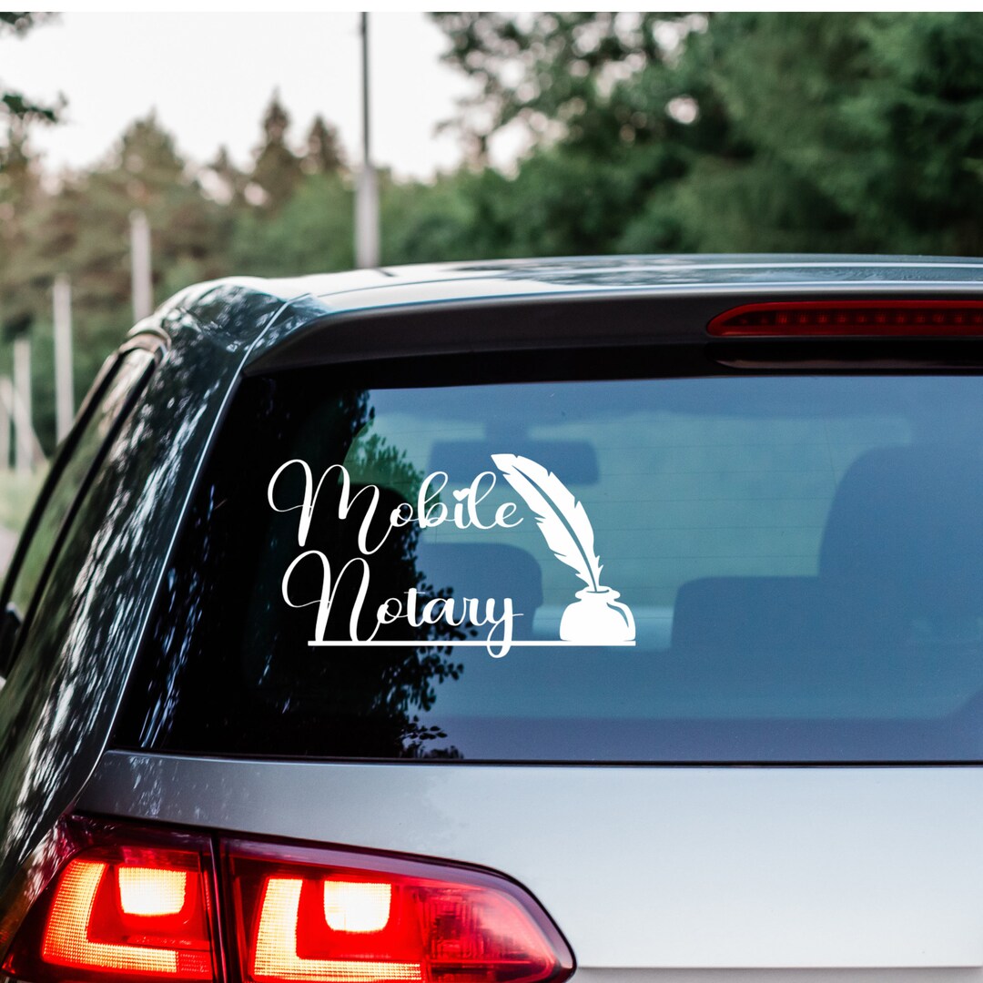 Mobile Notary Car Decal | Professional Notary Business Gift - Etsy