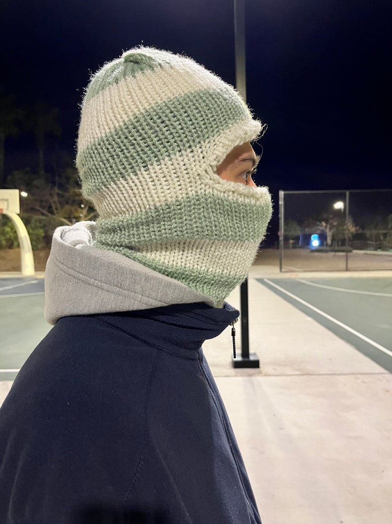 Knitted Balaclava - Striped Colors - Etsy