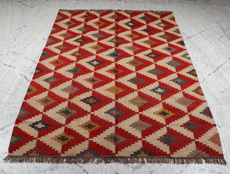 Handmade Wool Jute Rug Navajo Kilim Rug Aztec Rug Accent - Etsy