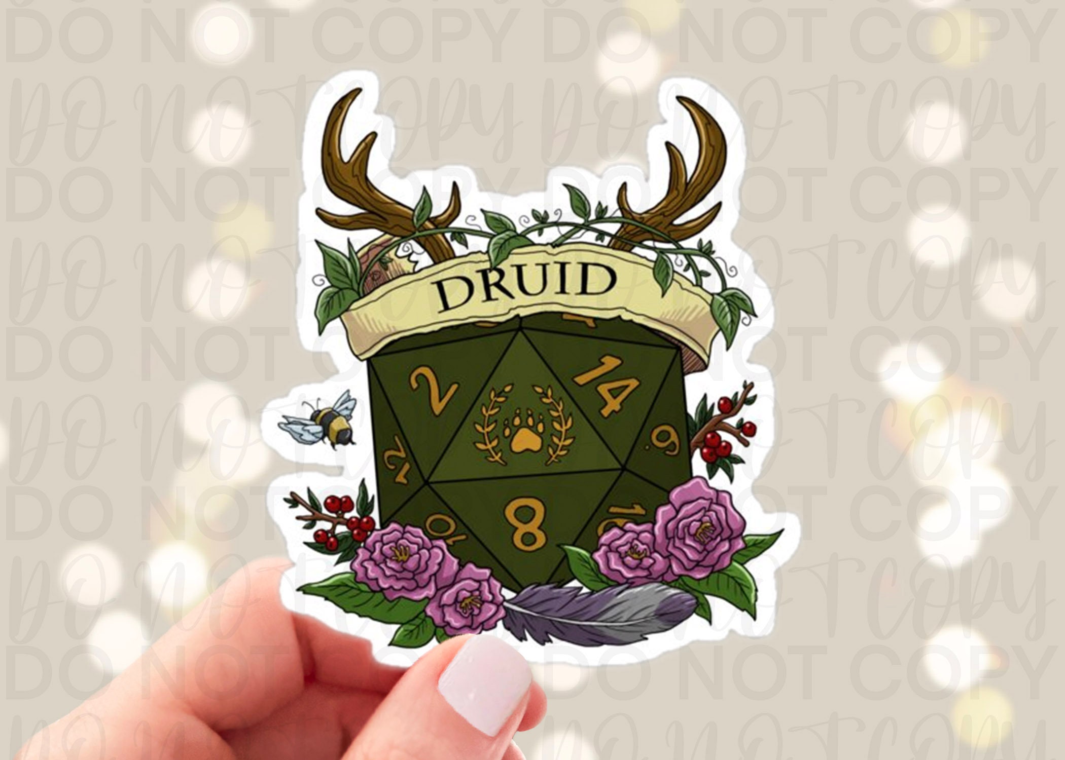 DRUID D20 |water Proof Sticker| - Etsy