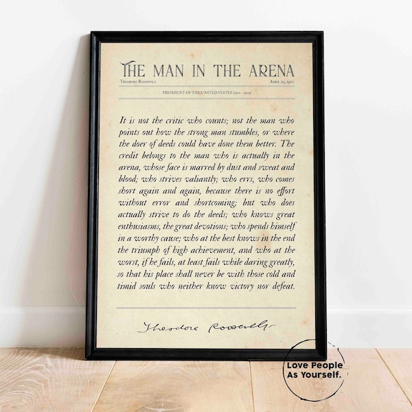 Man in the Arena Framed - Etsy
