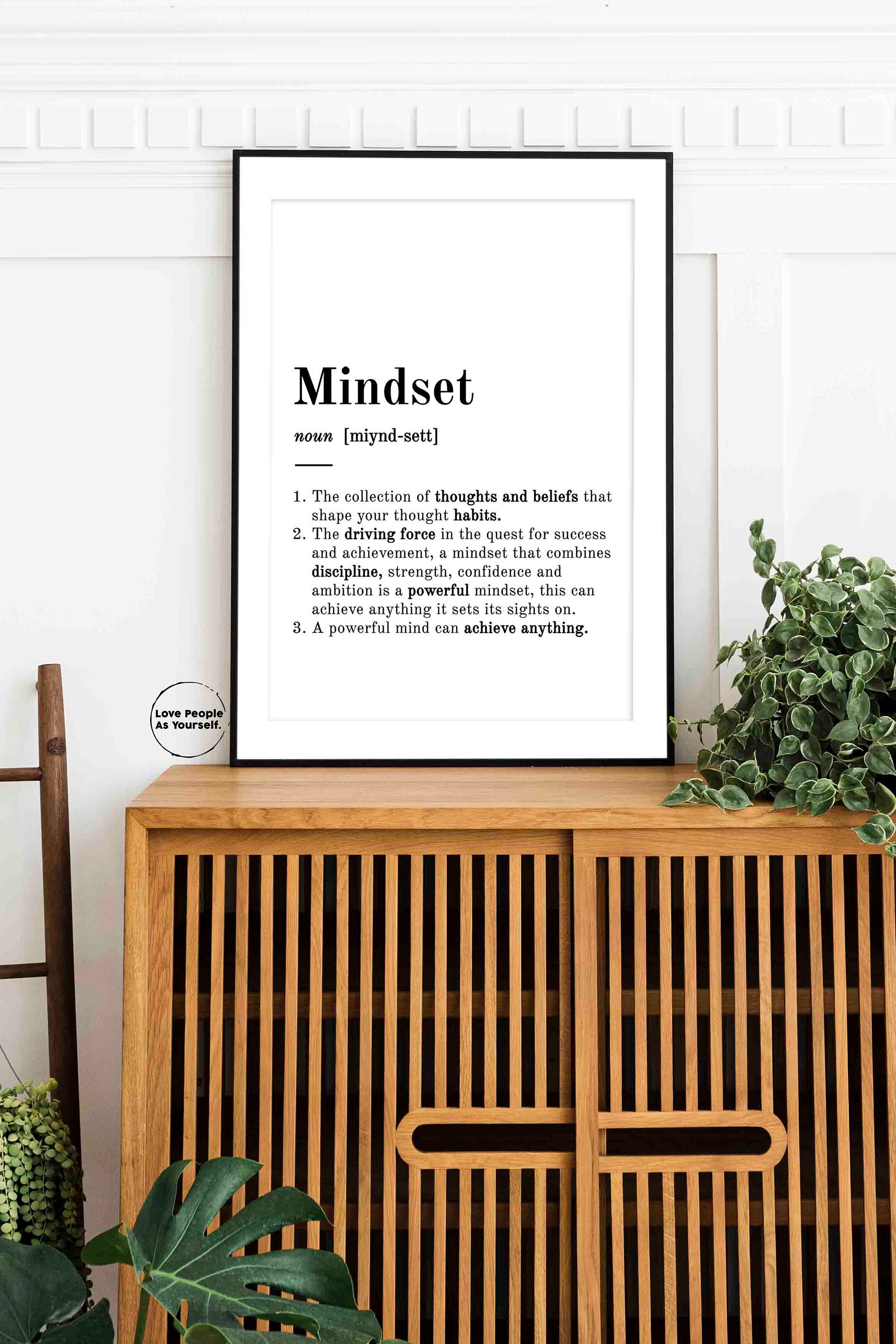 Mindset Definition Print Office Wall Art Home Office - Etsy