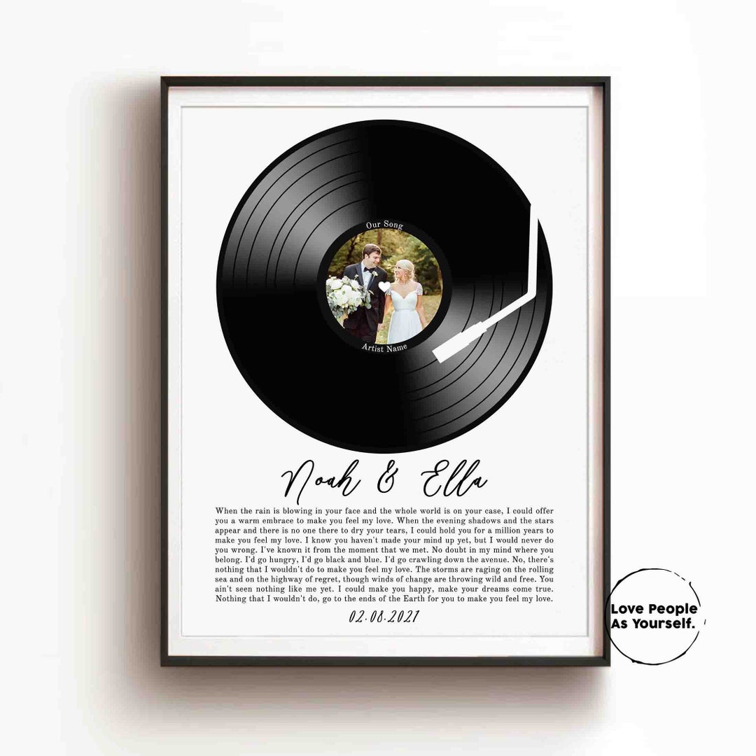 Personalized Record Print, Wedding Photo Gift, Custom Vinyl Poster ...