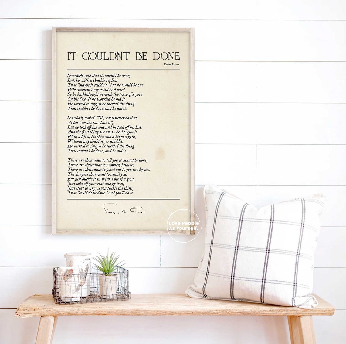 It Couldn't Be Done Poem by Edgar Guest Poster Print - Etsy