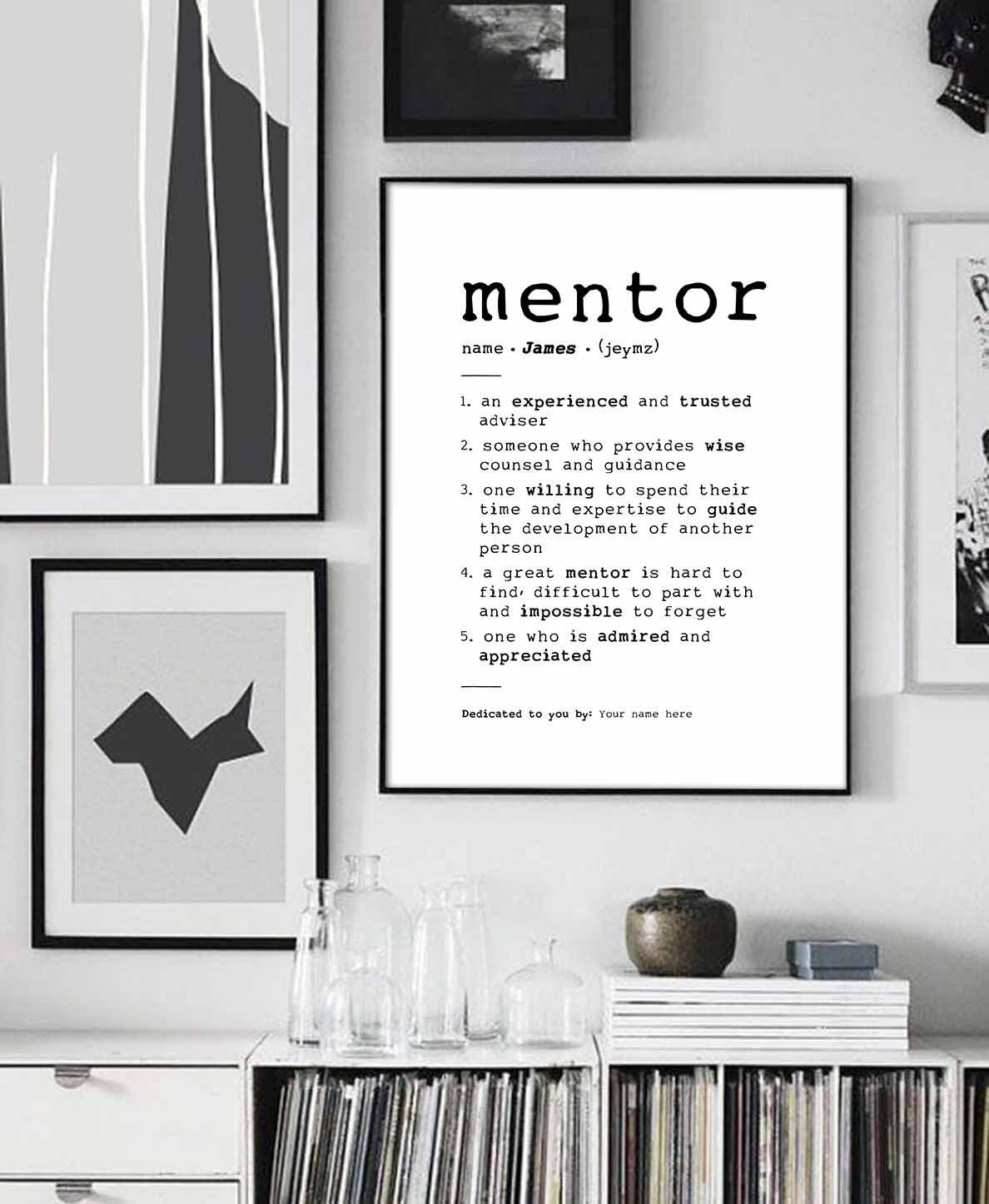 Personalized Gift for Mentor, Thank You Mentor Print Sign, Custom ...