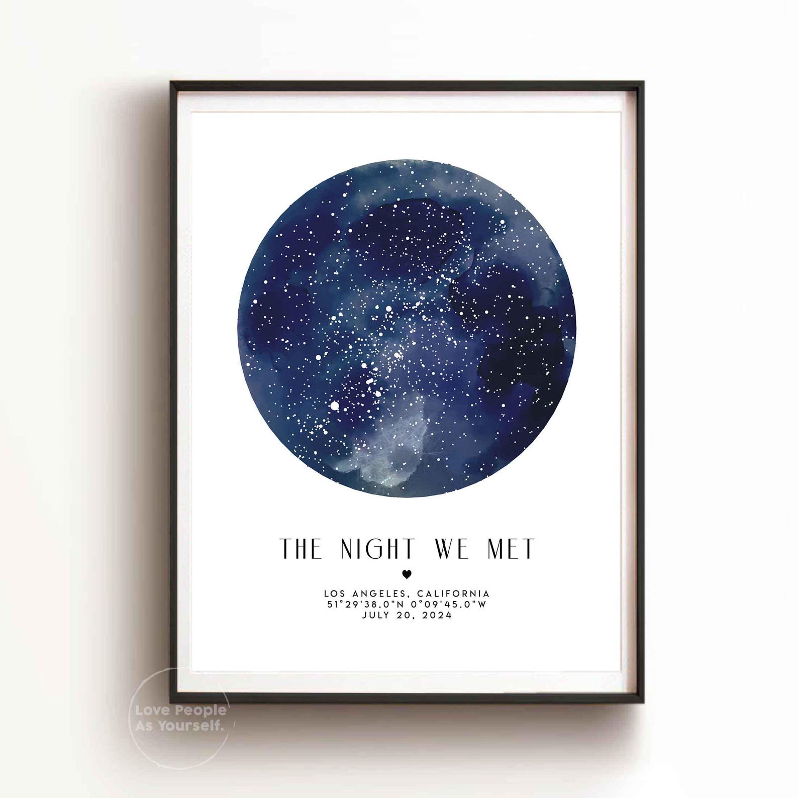 Custom Star Map Print, Night We Met Anniversary Gift, Night Sky Print ...