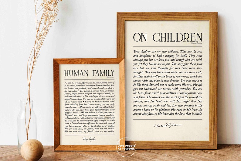 On Children Poster Print by Kahlil Gibran, Poem About Children, Gift ...