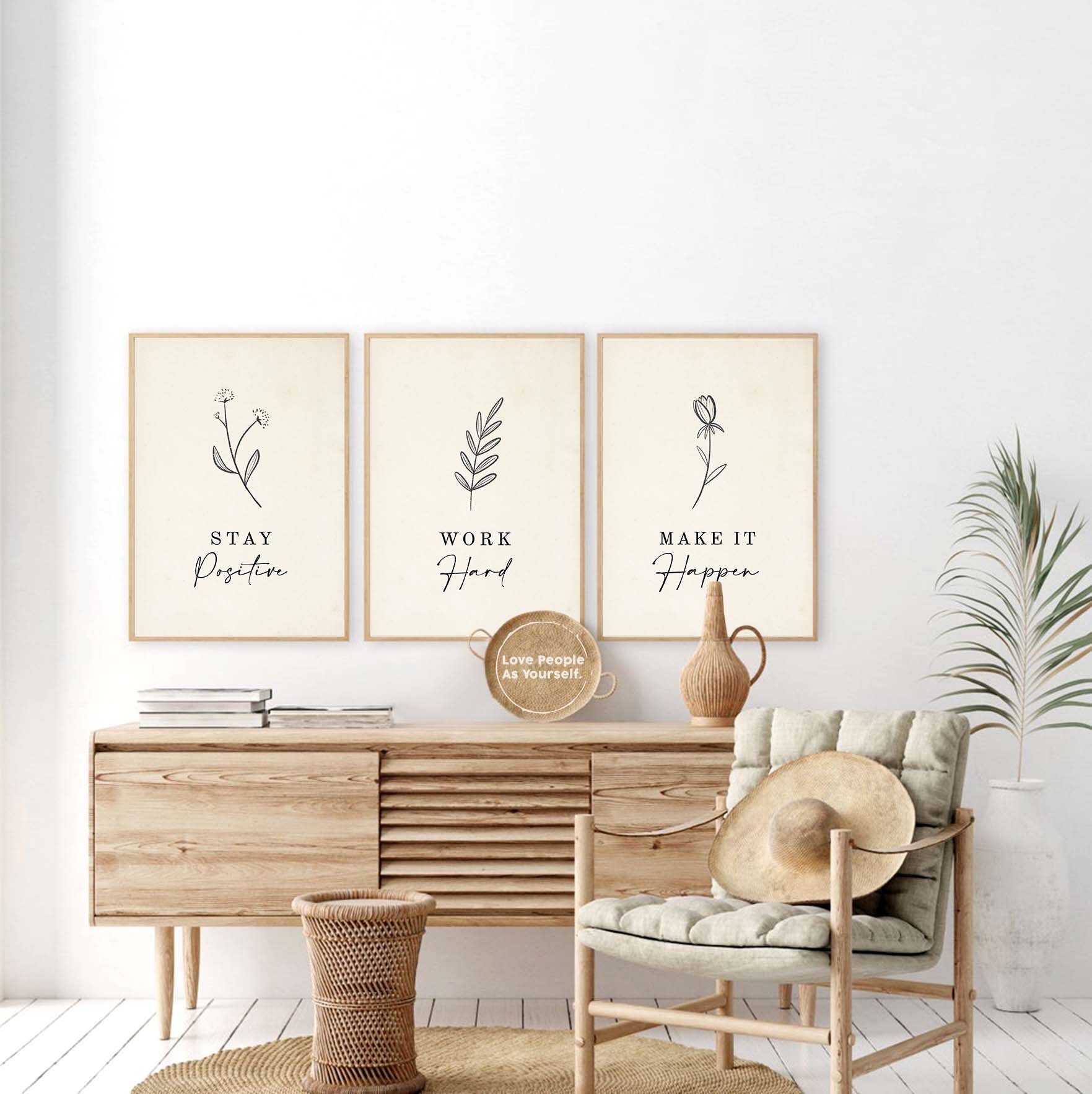 Office Decor Wall Art Stay Positive Work Hard Make It Happen - Etsy