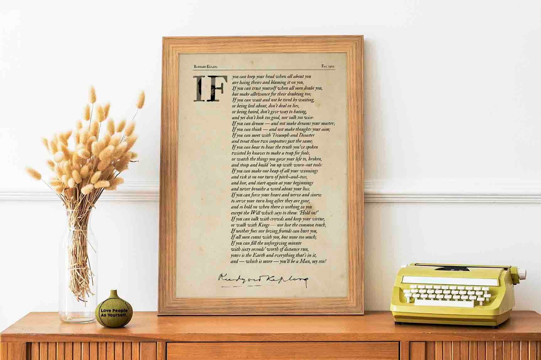 IF Poem Print Rudyard Kipling Art Print inspirational | Etsy