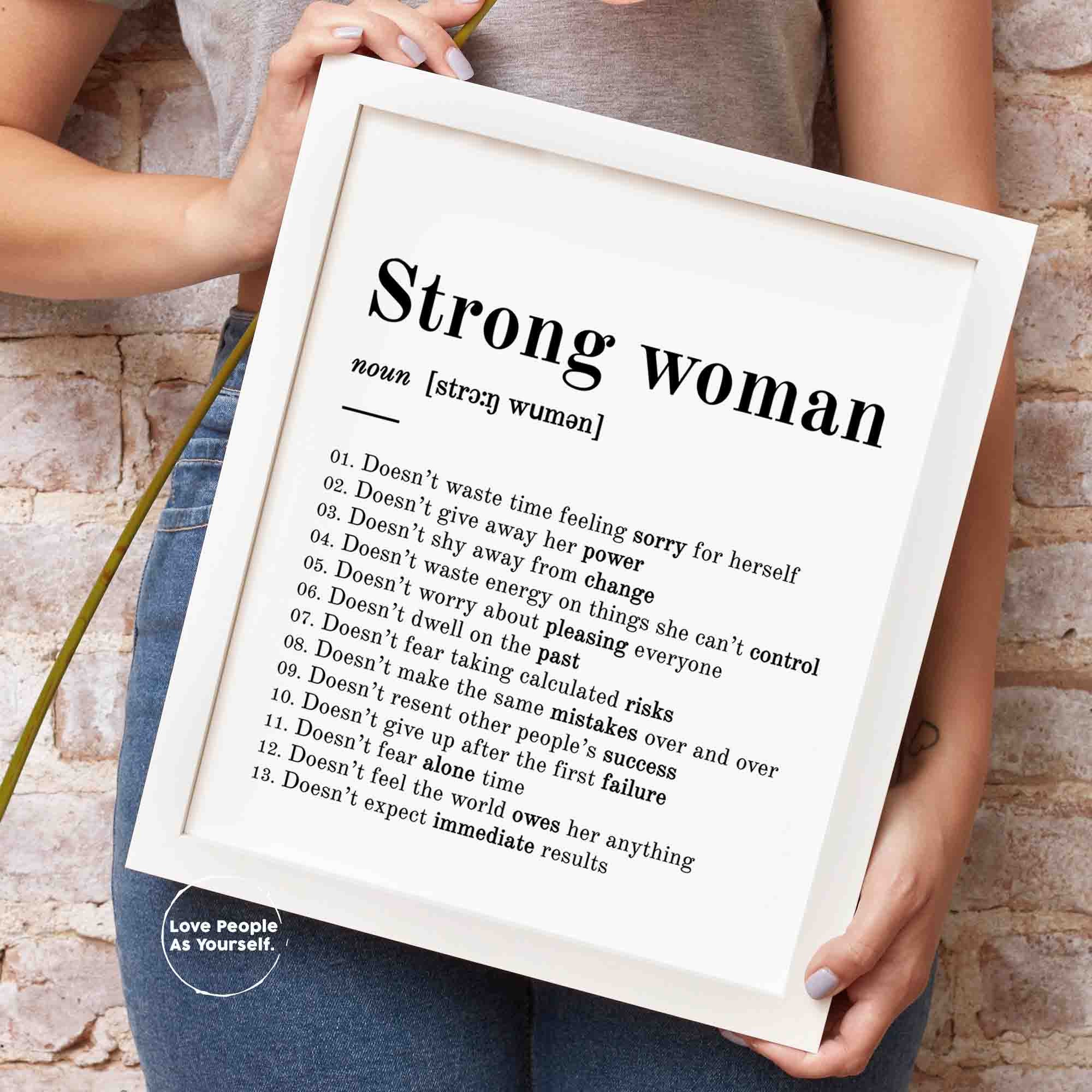 Strong Woman Print, Gifts for Strong Women, Friend Inspirational Gift ...