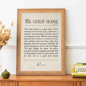 The Guest House Poem by Rumi, Rumi Quote, Inspiring Poem, Guest House ...