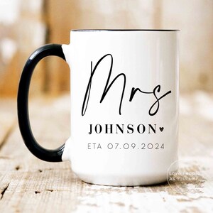 Custom Mr and Mrs Mugs, Personalized Wedding Mug Set, New Bride and ...