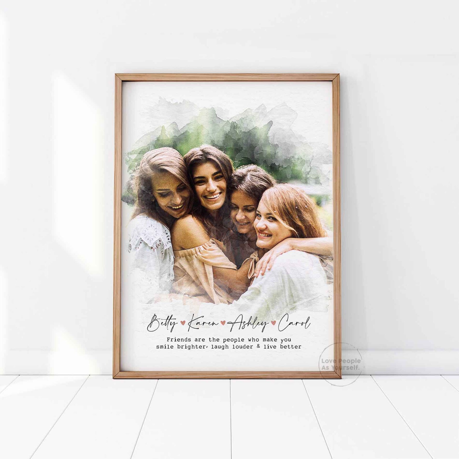 Personalized Best Friend Portrait Painting Digital Art Print ...