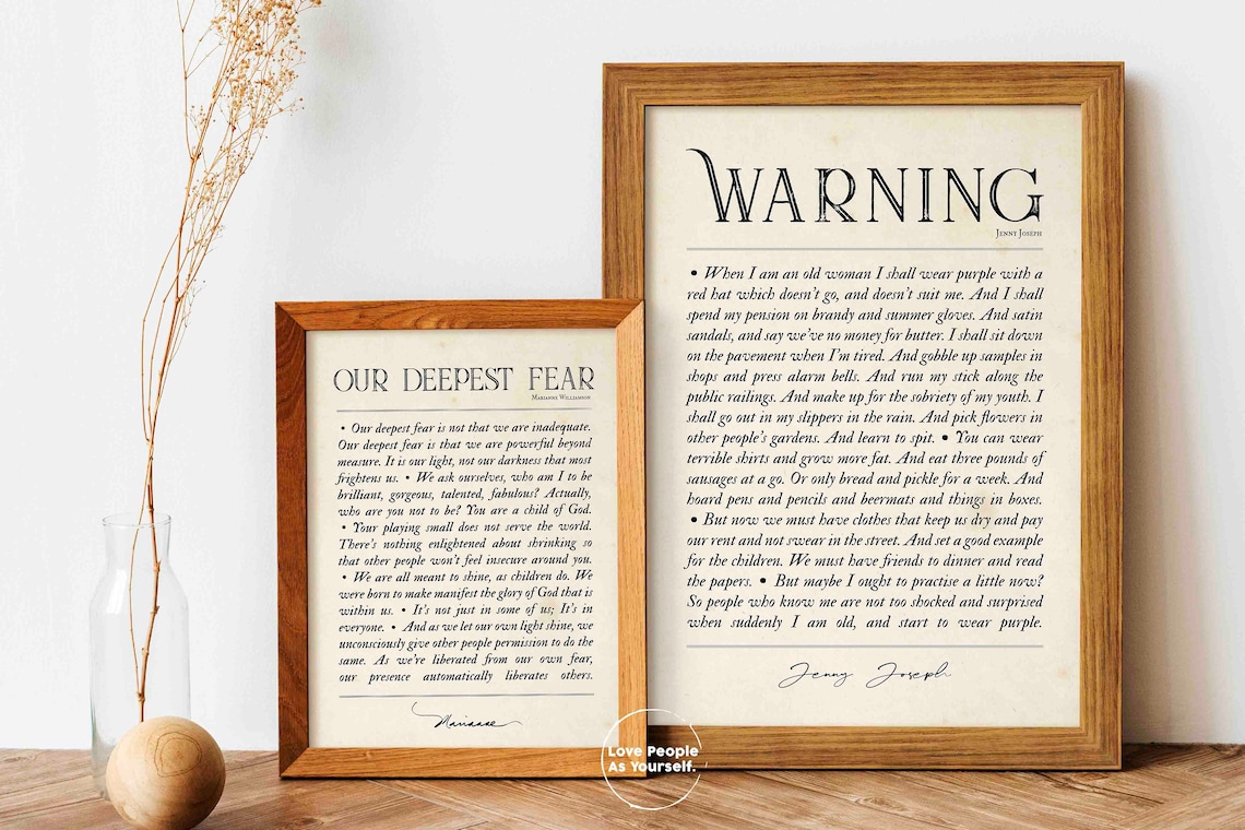 Warning Poem Print, Jenny Joseph, When I Grow Old I Shall Wear Purple ...