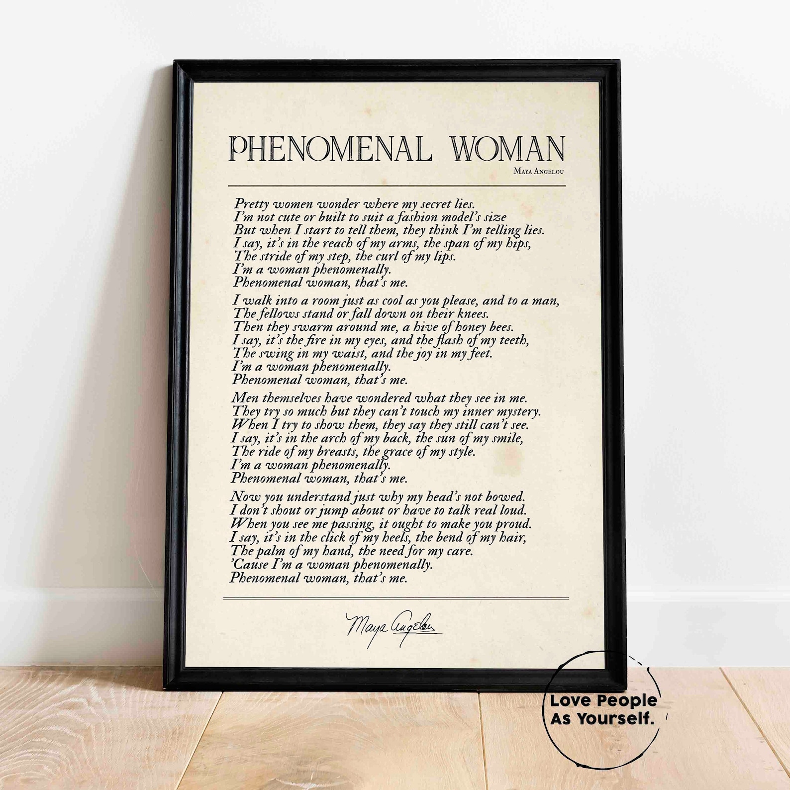 Phenomenal Woman Poem Maya Angelou Poster Print Etsy