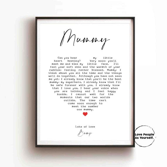 Mummy to Be Poem From Bump Framed Poster Print Mum to Be - Etsy