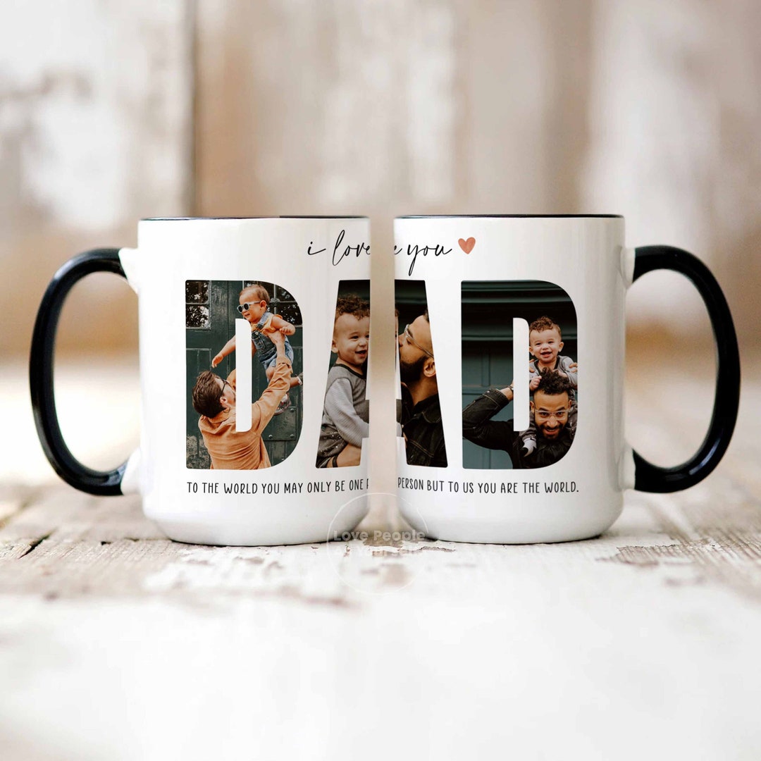 Dad Photo Mug, Custom Father's Day Cup, Personalized Photo Collage Mug ...