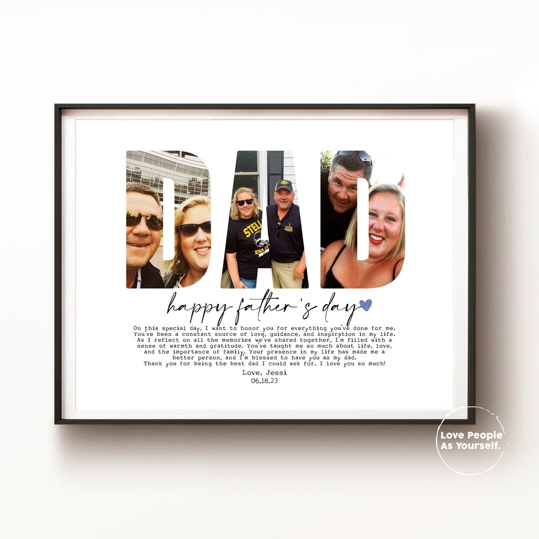 Personalized Dad Photo Collage, Gift for Dad, Fathers Day Gift, Photo ...