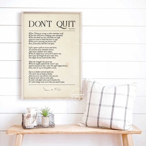Don't Quit Poem by Edgar Guest Poster Print, Poetry Wall Art ...