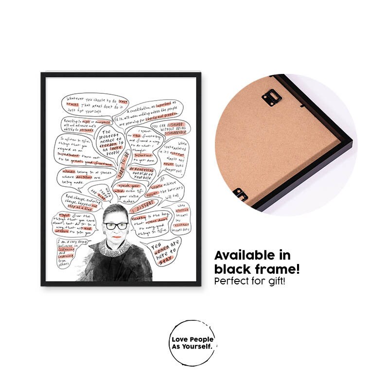 RBG Quotes Print, Supreme Court Ruth Bader Ginsburg Notorious RBG ...