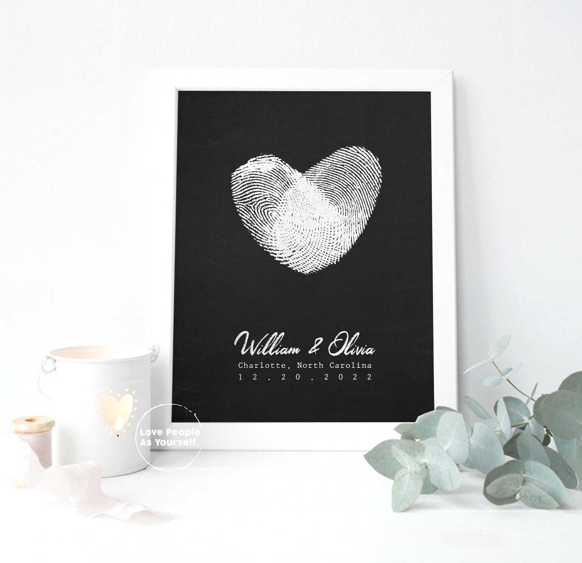 Fingerprint Sign Wedding Gift for Couple, Guestbook, Personalized Gift ...