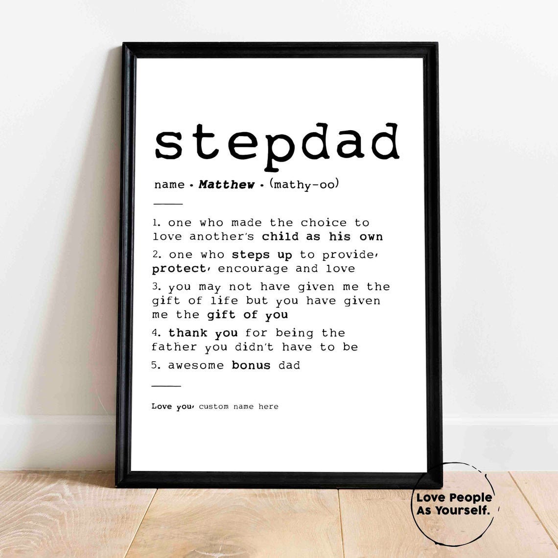 Personalized Fathers Day Gift for Stepdad, Stepdad Printable Gift ...