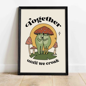 Together Until We Croak Frog Couple Print, Wedding Frog Illustration ...