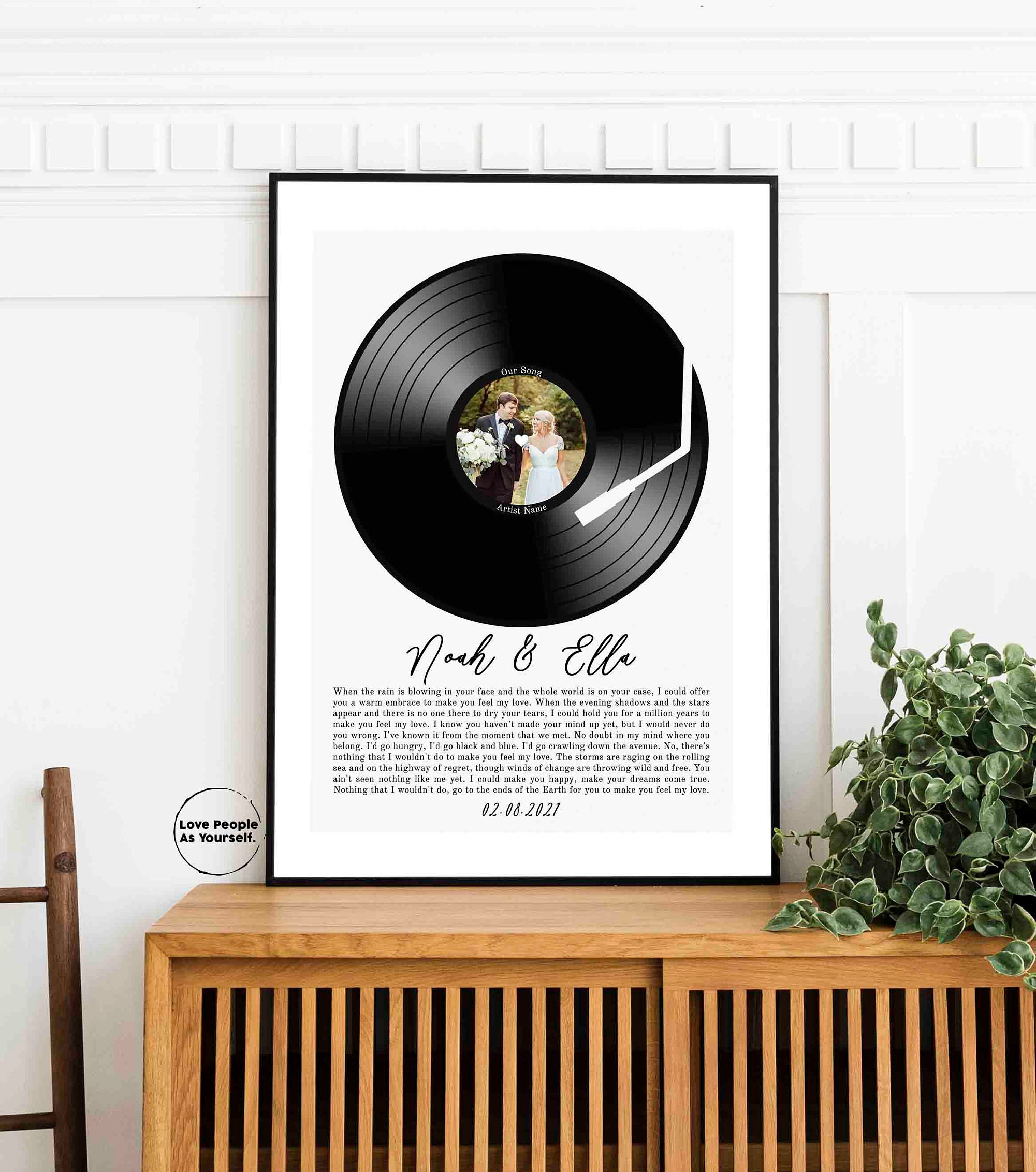 Personalized Record Print, Wedding Photo Gift, Custom Vinyl Poster ...